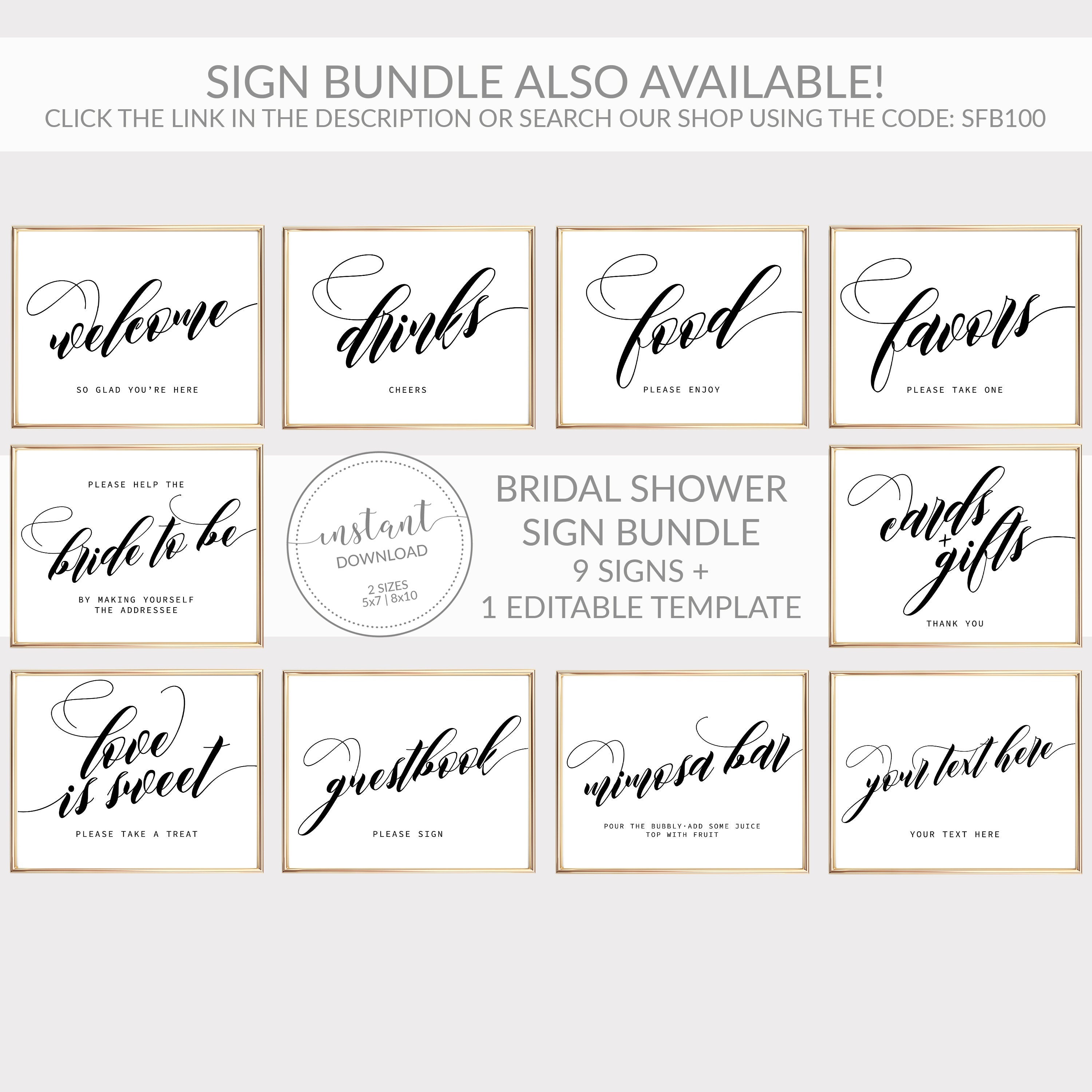 Black Script Love is Sweet Sign Printable, Minimalist Treat and Desser ...